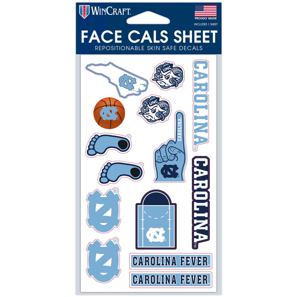 NCAA North Carolina Prime 4" x 7" Face Cal Sheet - Walmart Business ...
