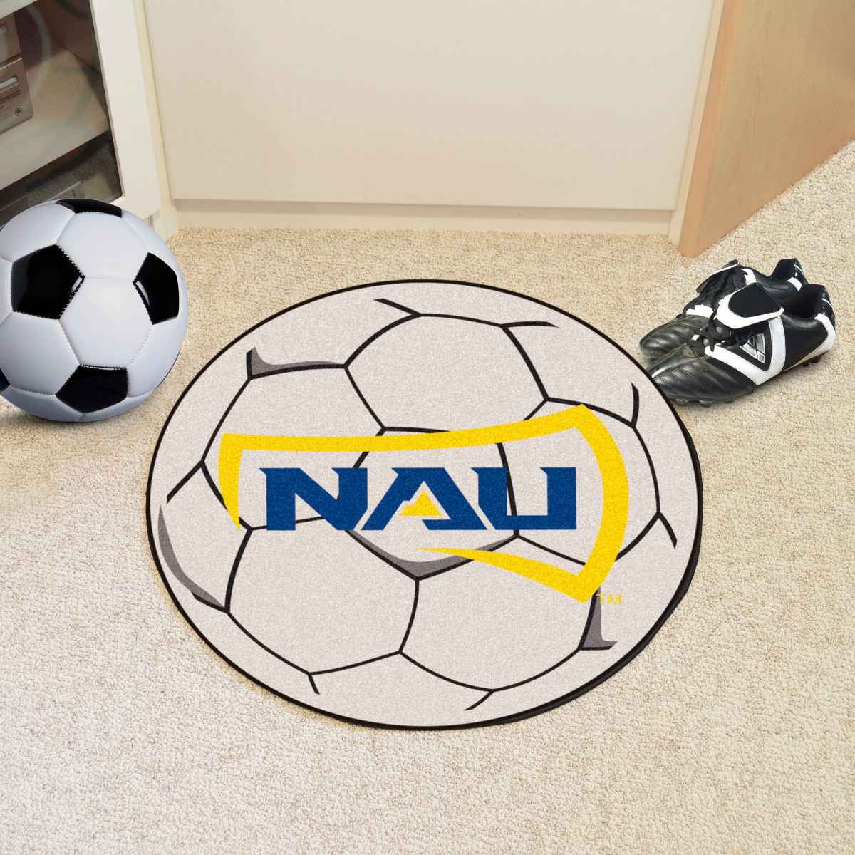 NCAA Northern Arizona University Lumberjacks Soccer Ball Mat Round Area ...