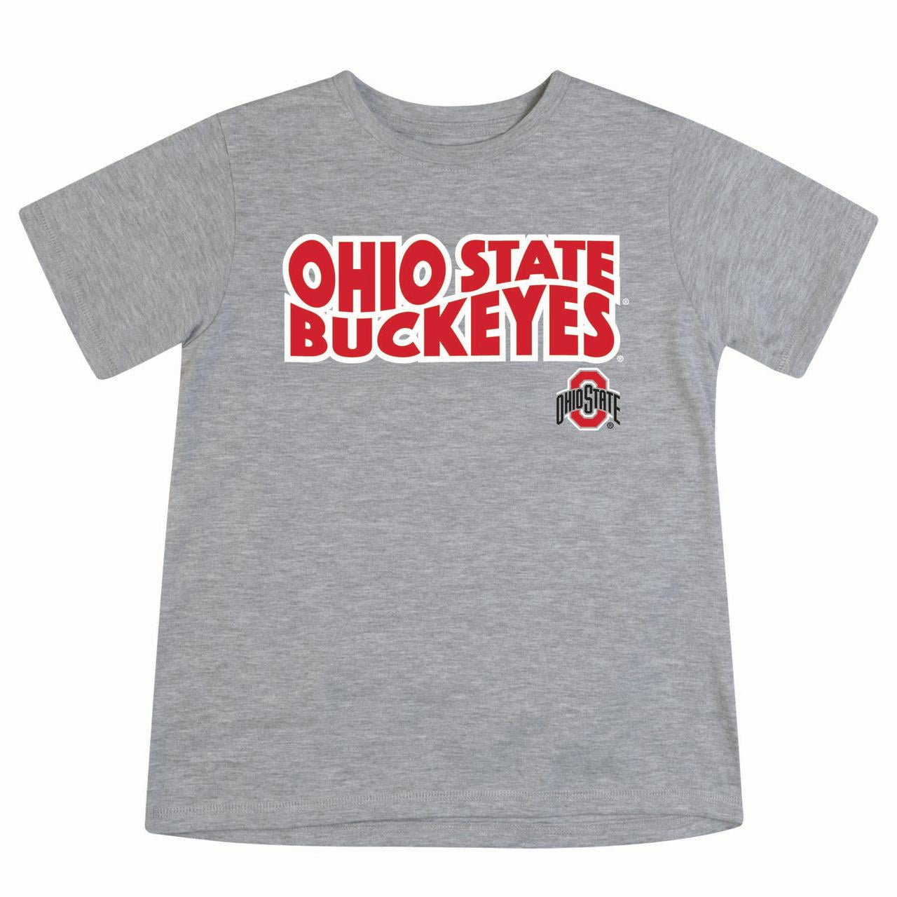 NCAA OHIO STATE Girls Grey Color Cotton SS TEE Wave Font OPP - Walmart.com