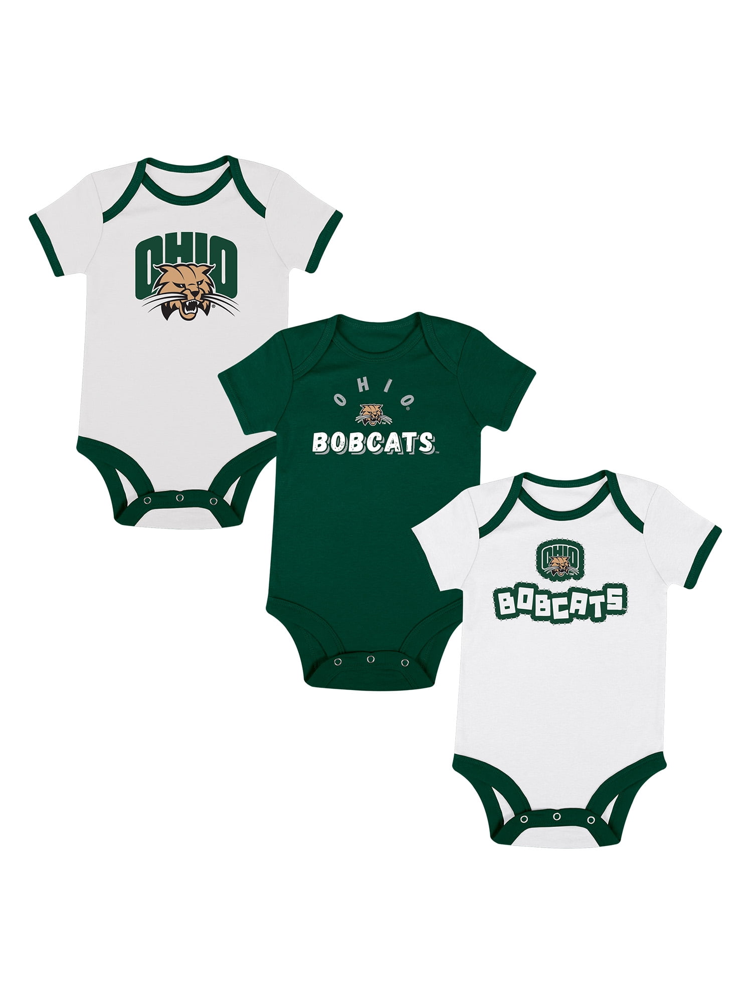 NCAA Ohio Bobcats Infant Assort Color Cotton 3Pk Onesie - Walmart.com