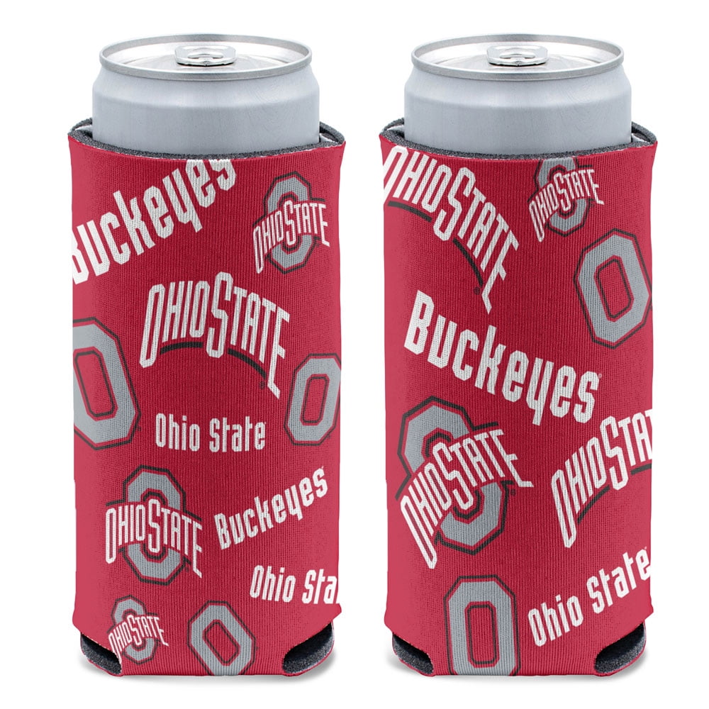 NCAA Ohio State Scatter Print 12oz Slim Can Cooler, Collapsible ...