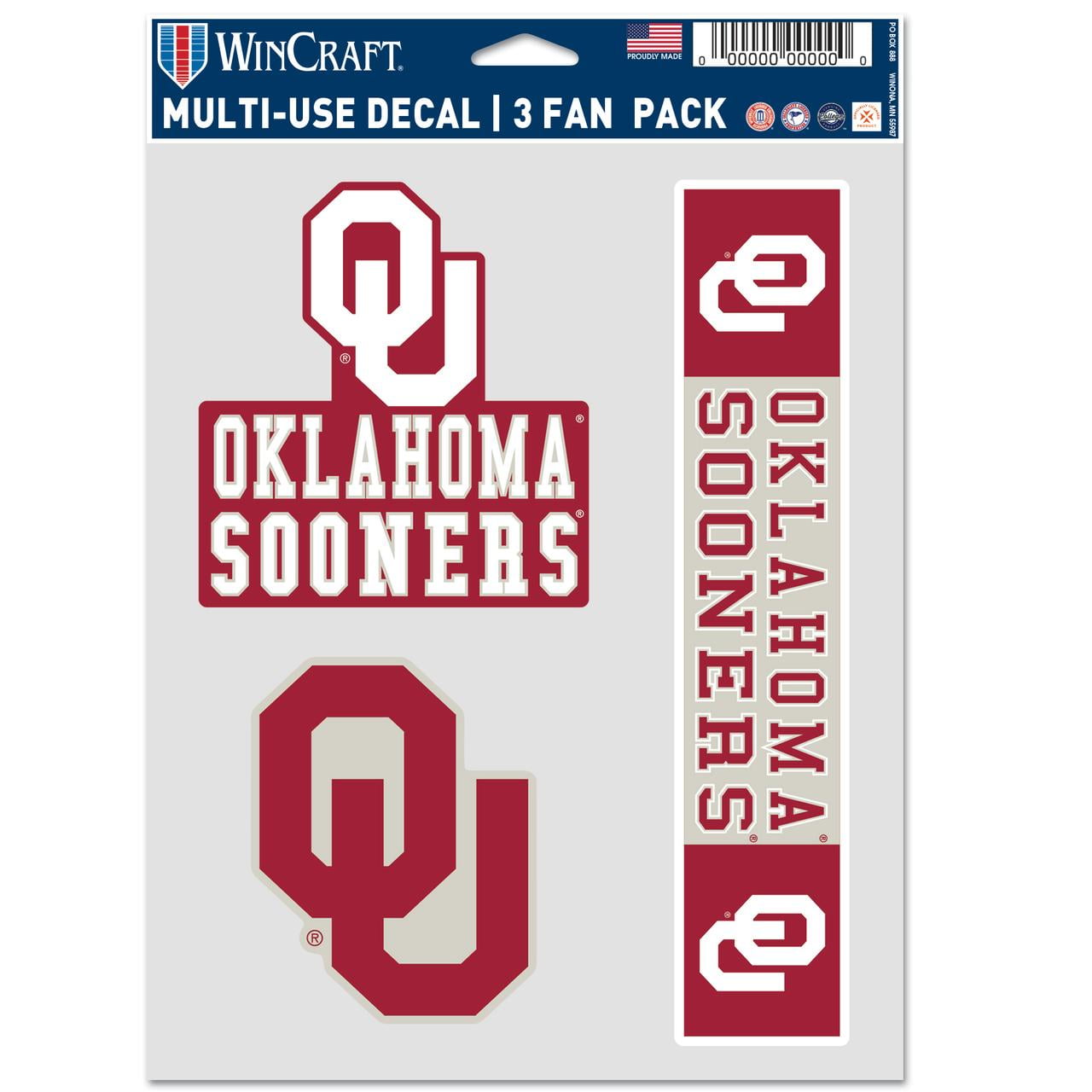 WinCraft NCAA Oklahoma Team 5" x 7.75" 3 Pack Fan Decal - Walmart.com