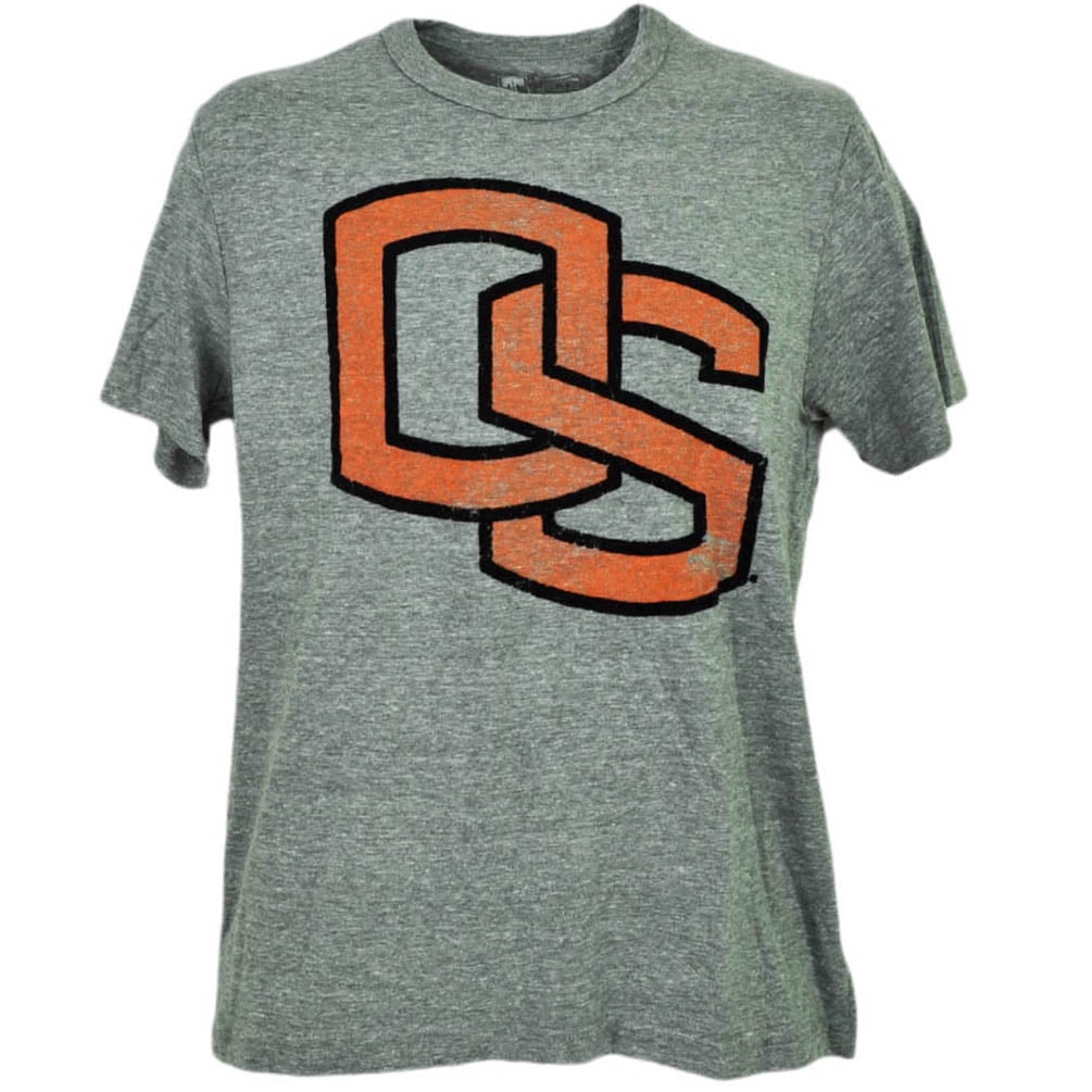 NCAA Oregon State Beavers Felt Logo Gray Tshirt Tee Mens Short Sleeve ...