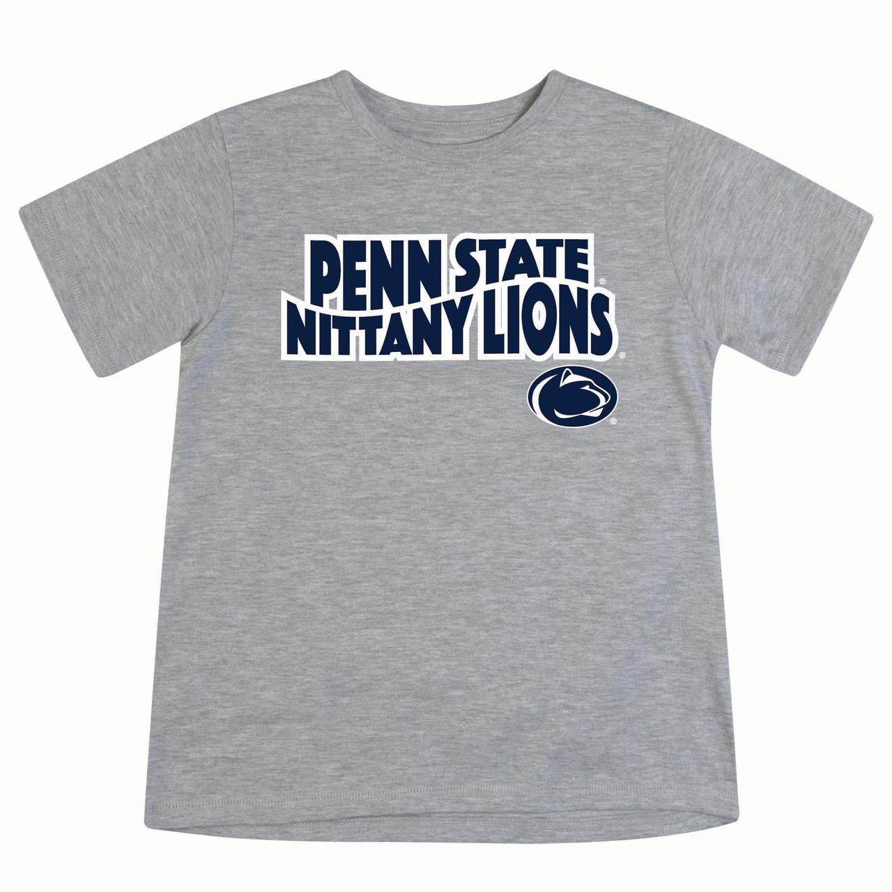 NCAA PENN STATE Girls Grey Color Cotton SS TEE Wave Font OPP - Walmart.com
