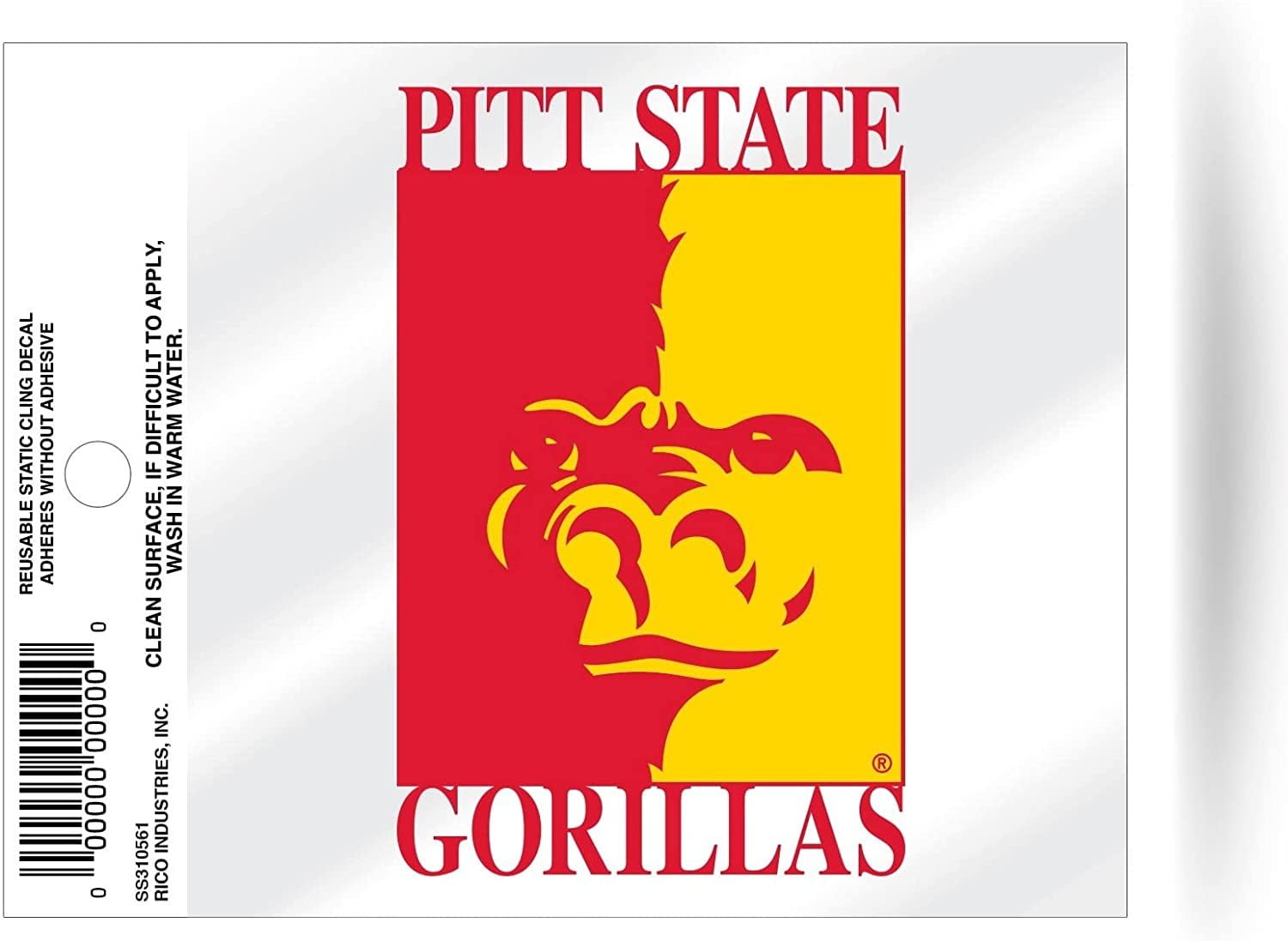 NCAA Pittsburg State Gorillas Small Static Cling Decal - Walmart.com