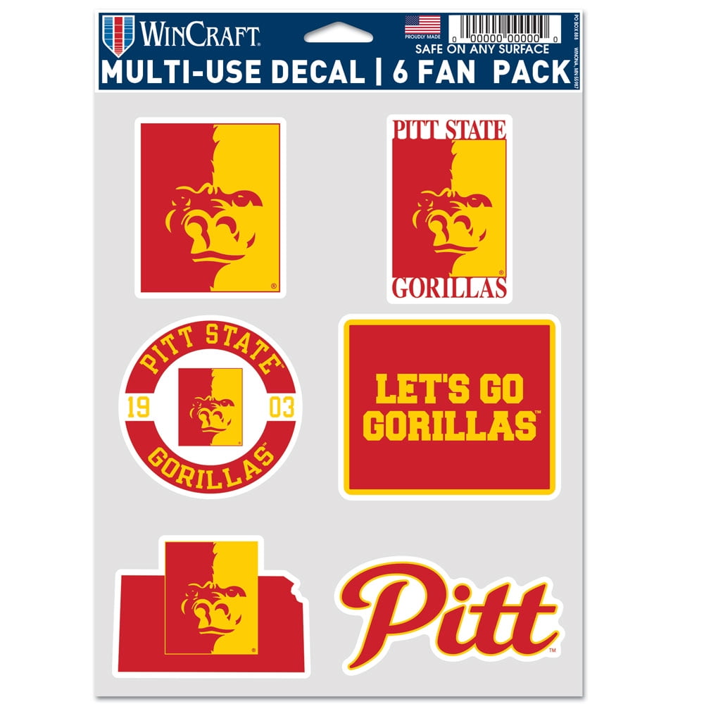 NCAA Pittsburg State Team 5" x 7.75" 6 Pack Fan Decal - Walmart.com