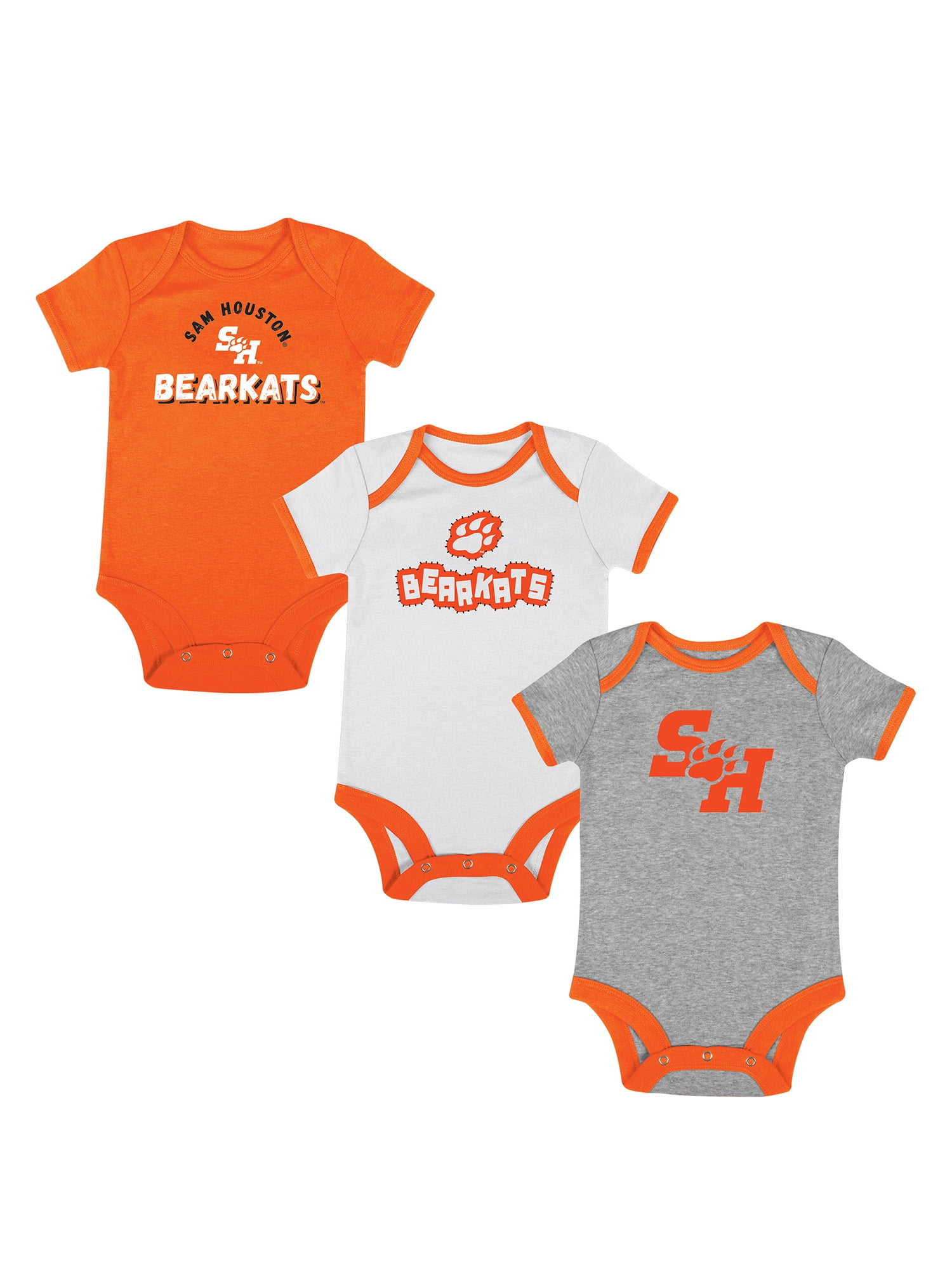 NCAA SAM HOUSTON STATE Infant Tm1&2 Color Cotton SS ONS 3Pk Boys ...