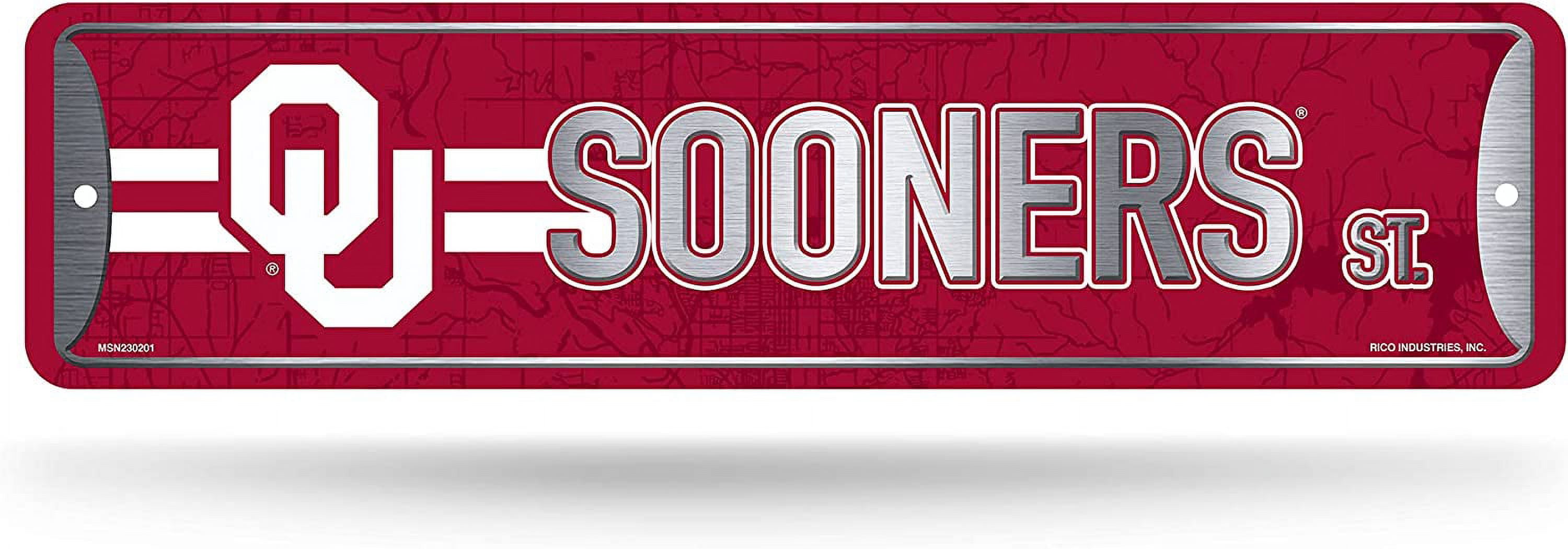 NCAA Sooners Metal Street Sign Sign 4" x 15" Home Décor - Bedroom ...