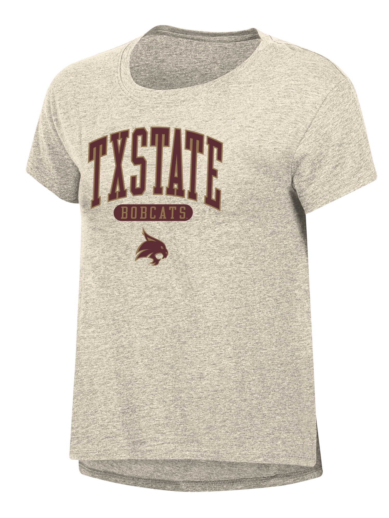 NCAA TEXAS STATE Womens Grey Color Cotton SS TEE Stretched Arch Open ...
