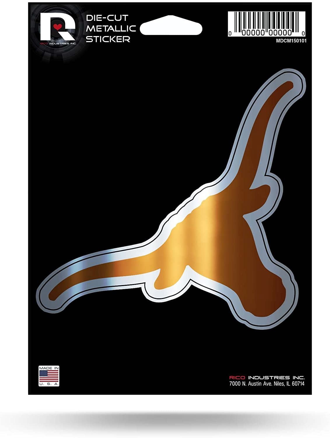 NCAA Texas Longhorns Die Cut Metallic StickerDie Cut Metallic Sticker ...
