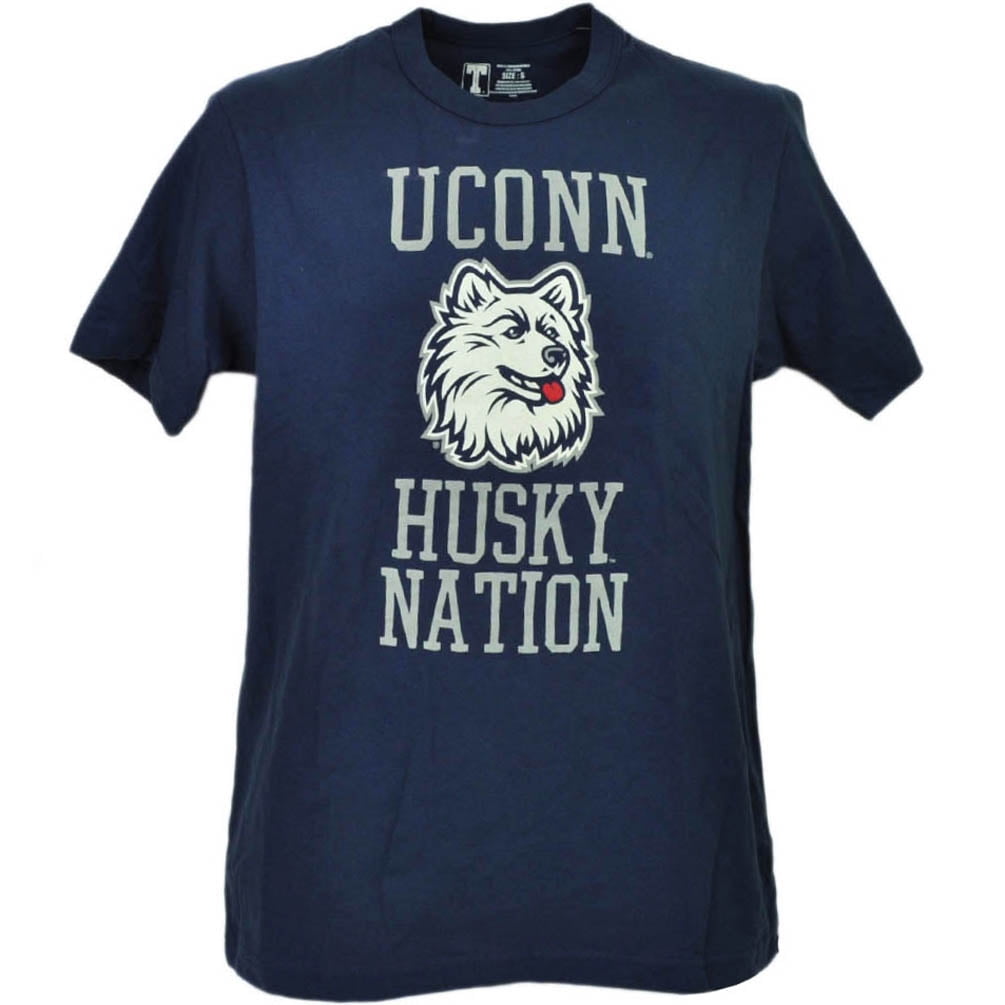 NCAA UConn Huskies Connecticut Blue Short Sleeve Mens Crew Neck Tshirt ...