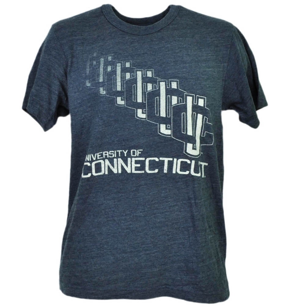 NCAA UConn Huskies Connecticut Repeat Logo Blue Shot Sleeve Mens Tshirt ...