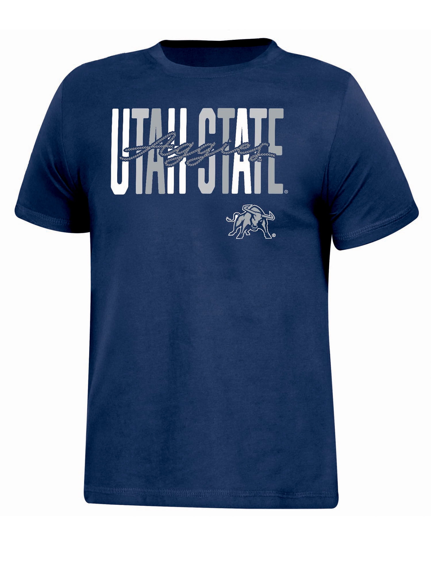 NCAA UTAH ST AGGIES Girls Primry Color Cotton SS TEE Glitter OPP ...