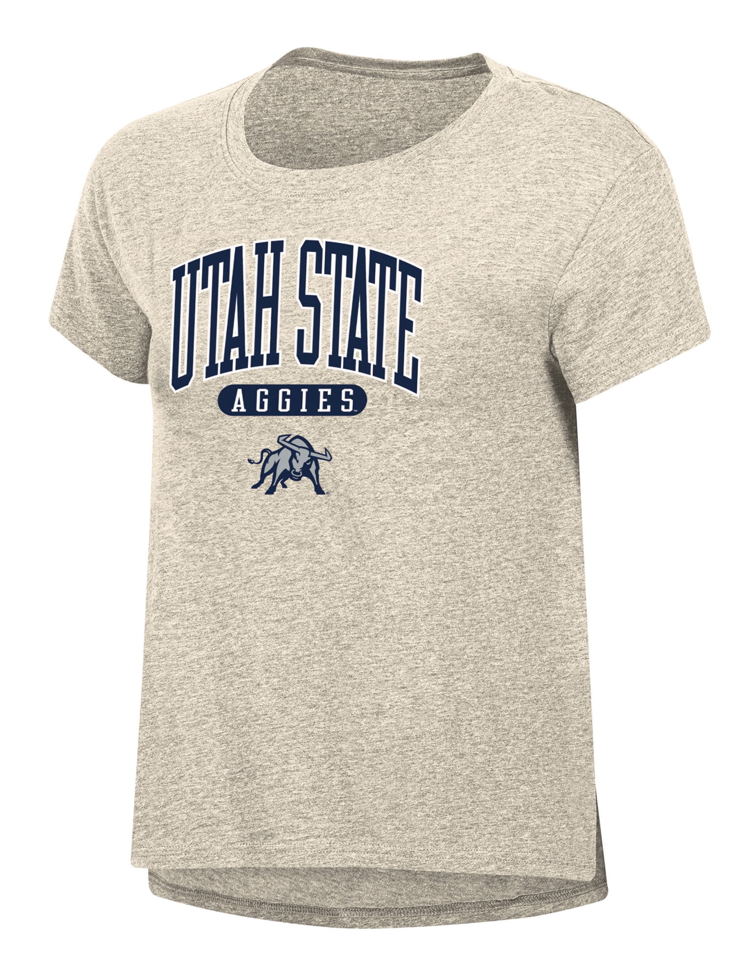 NCAA UTAH ST AGGIES Womens Grey Color Cotton SS TEE Stretched Arch Open ...