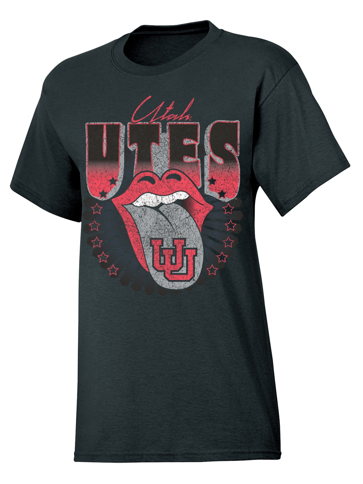 NCAA UTAH UTES Mens Black Color Cotton SS TEE Frat Tongue - Walmart.com