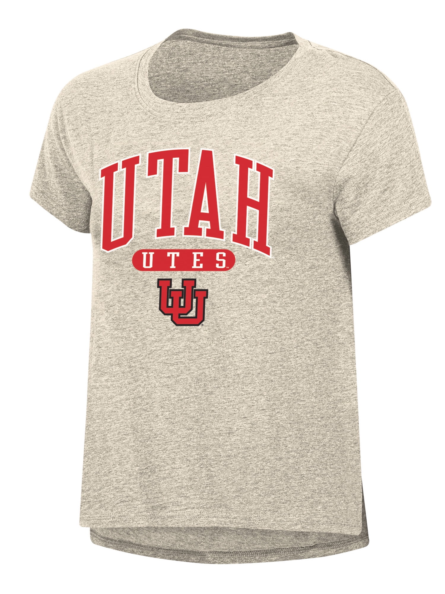 NCAA UTAH UTES Womens Grey Color Cotton SS TEE Stretched Arch Open Hem ...