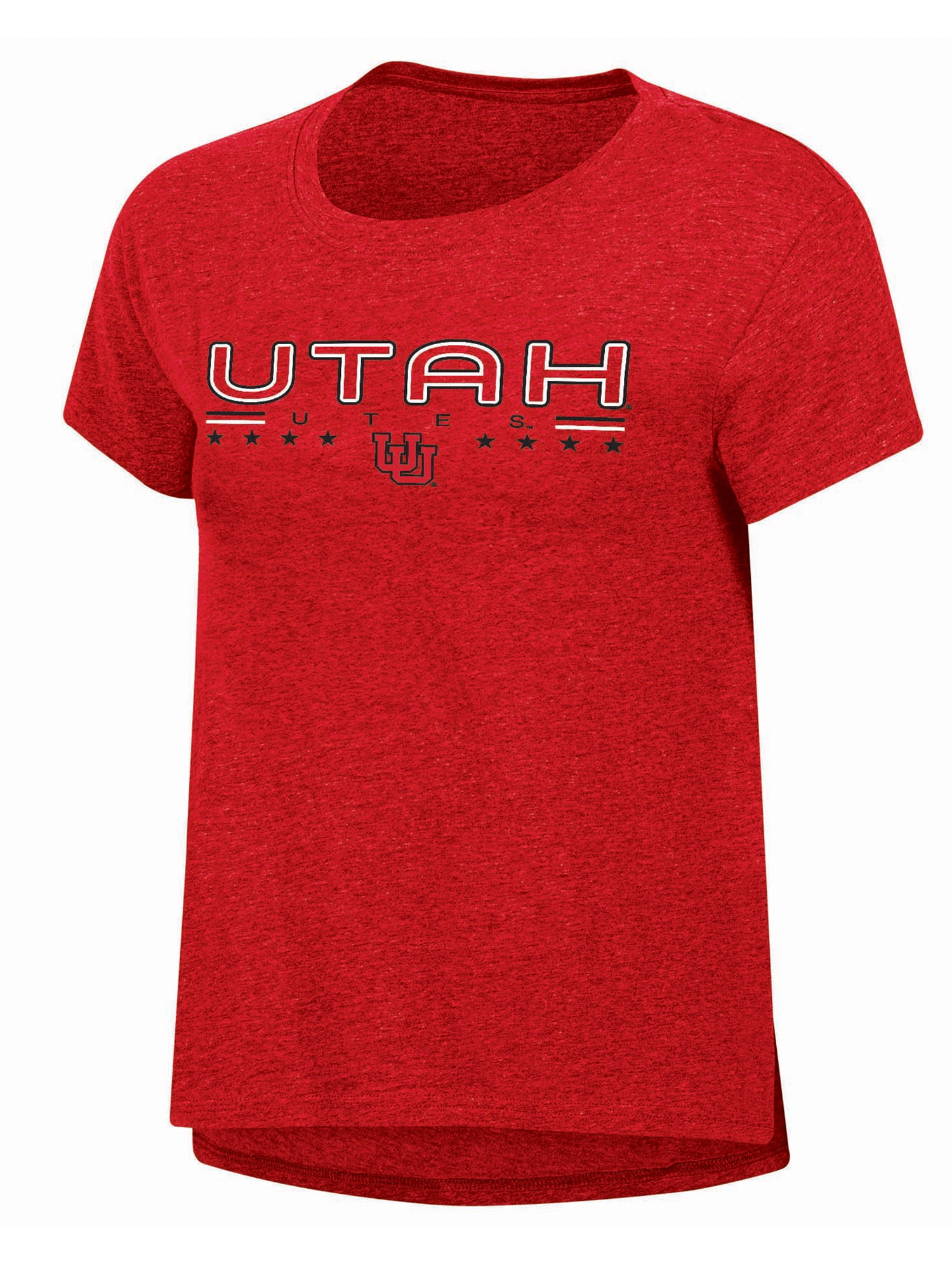 NCAA UTAH UTES Womens Primry Color Cotton SS TEE Blocked Stars Open Hem ...