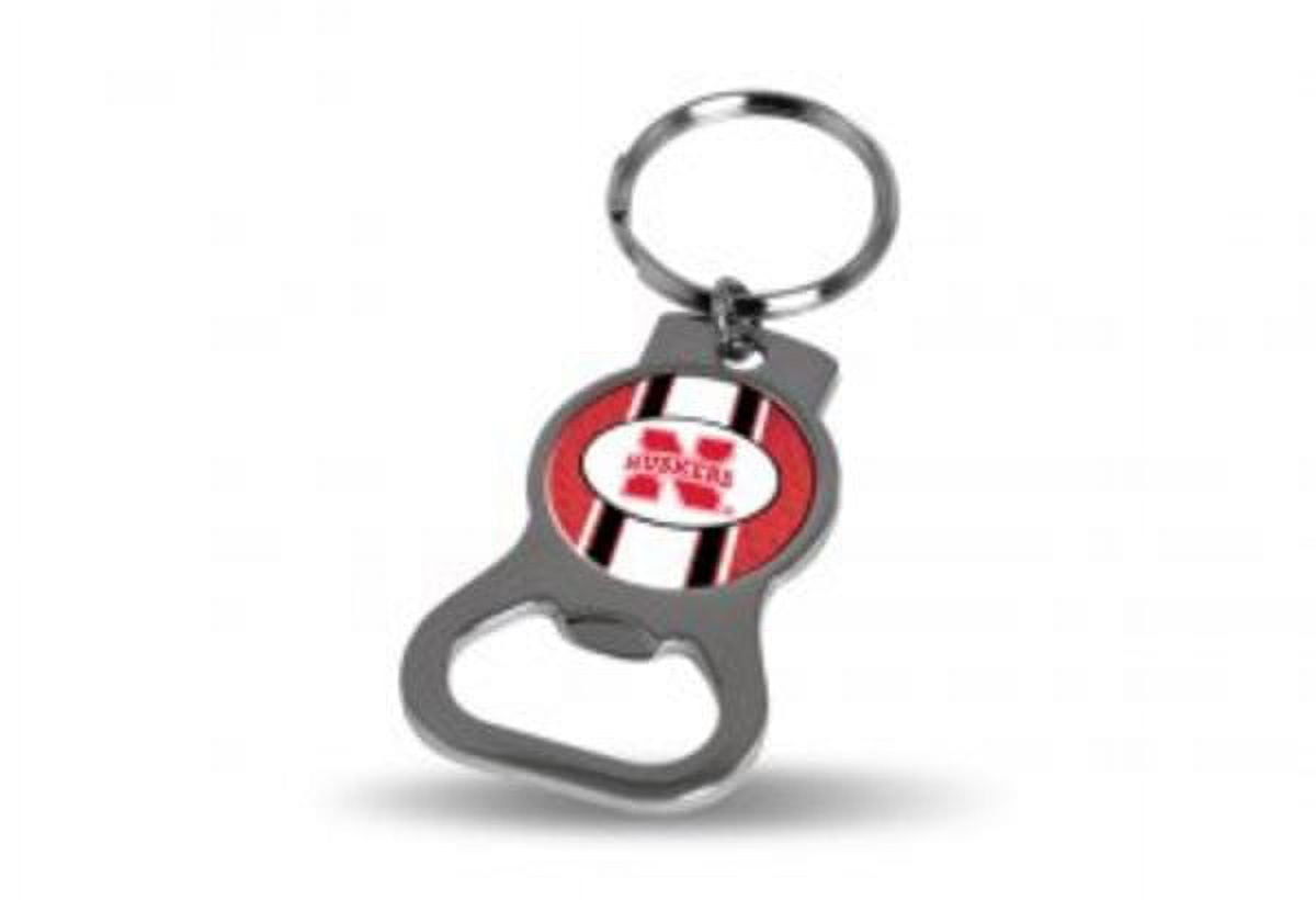 NCAA Univ. of Nebraska Silver-tone Bottle Opener Key Ring by Rico ...