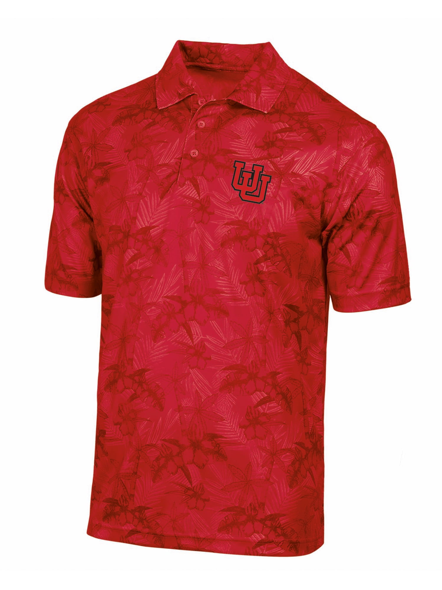 NCAA Utah Utes Mens Primry Color Synthetic Floral Short Sleeve Polo ...