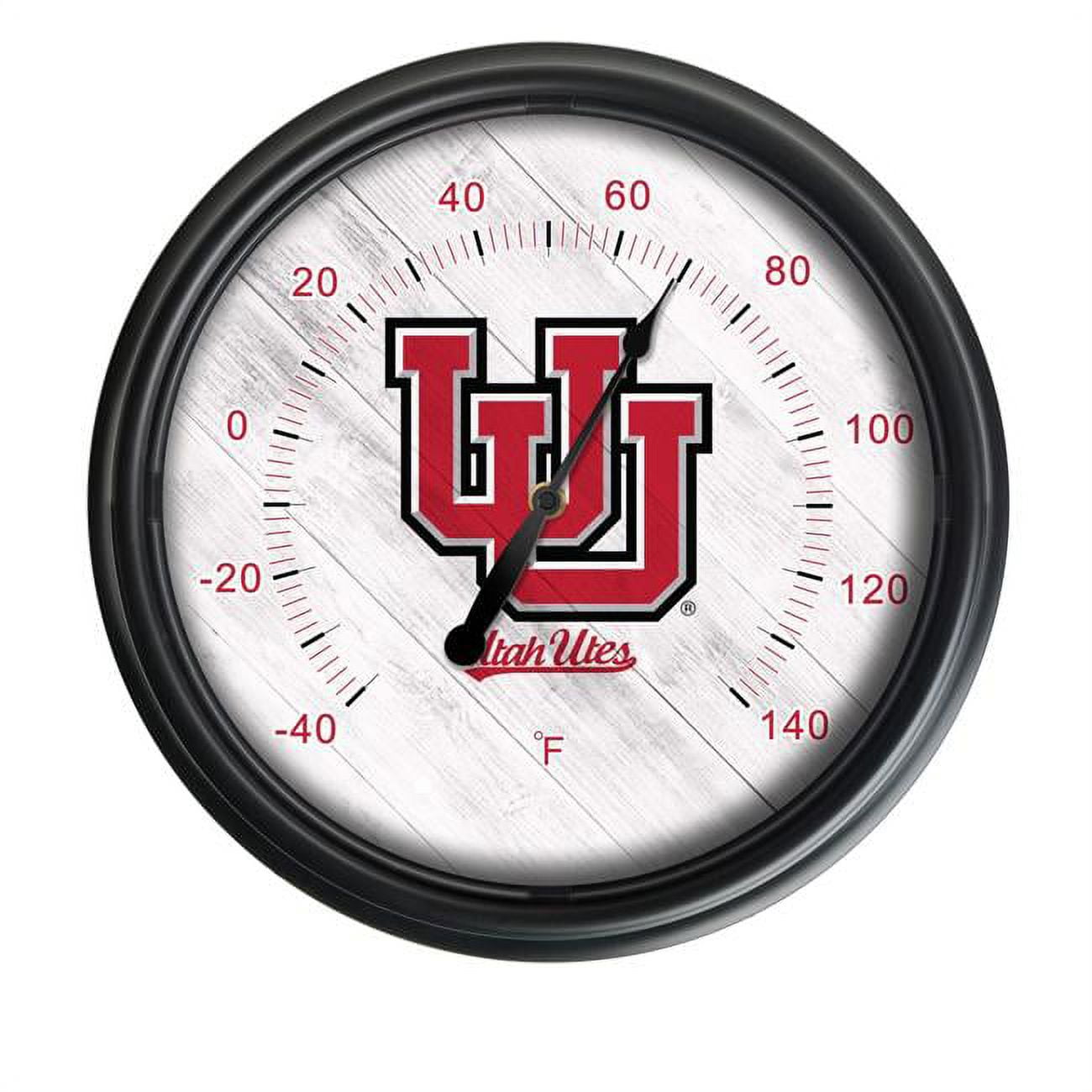 NCAA Utah Uties 14 in. Dia. Indoor & Outdoor LED Thermometer, Black ...