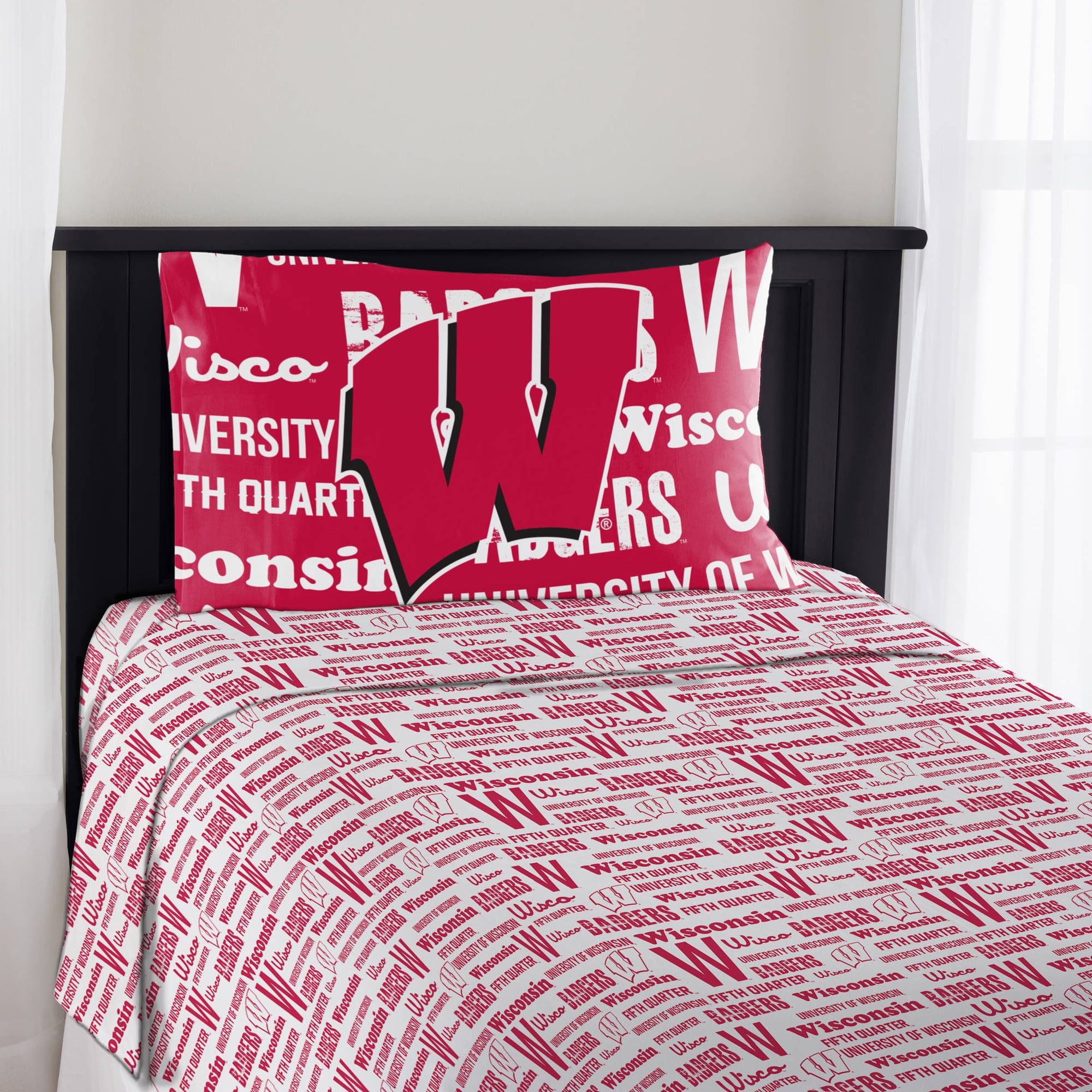 NCAA Wisconsin Badgers "Anthem" Sheet Set - Walmart.com