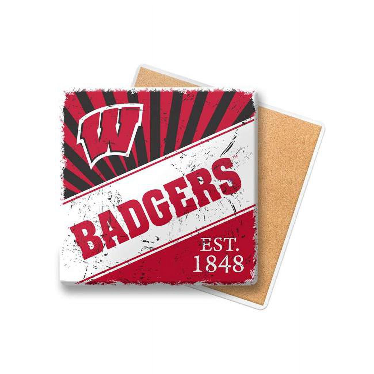 NCAA Wisconsin Burst Ceramic Coaster - Walmart.com