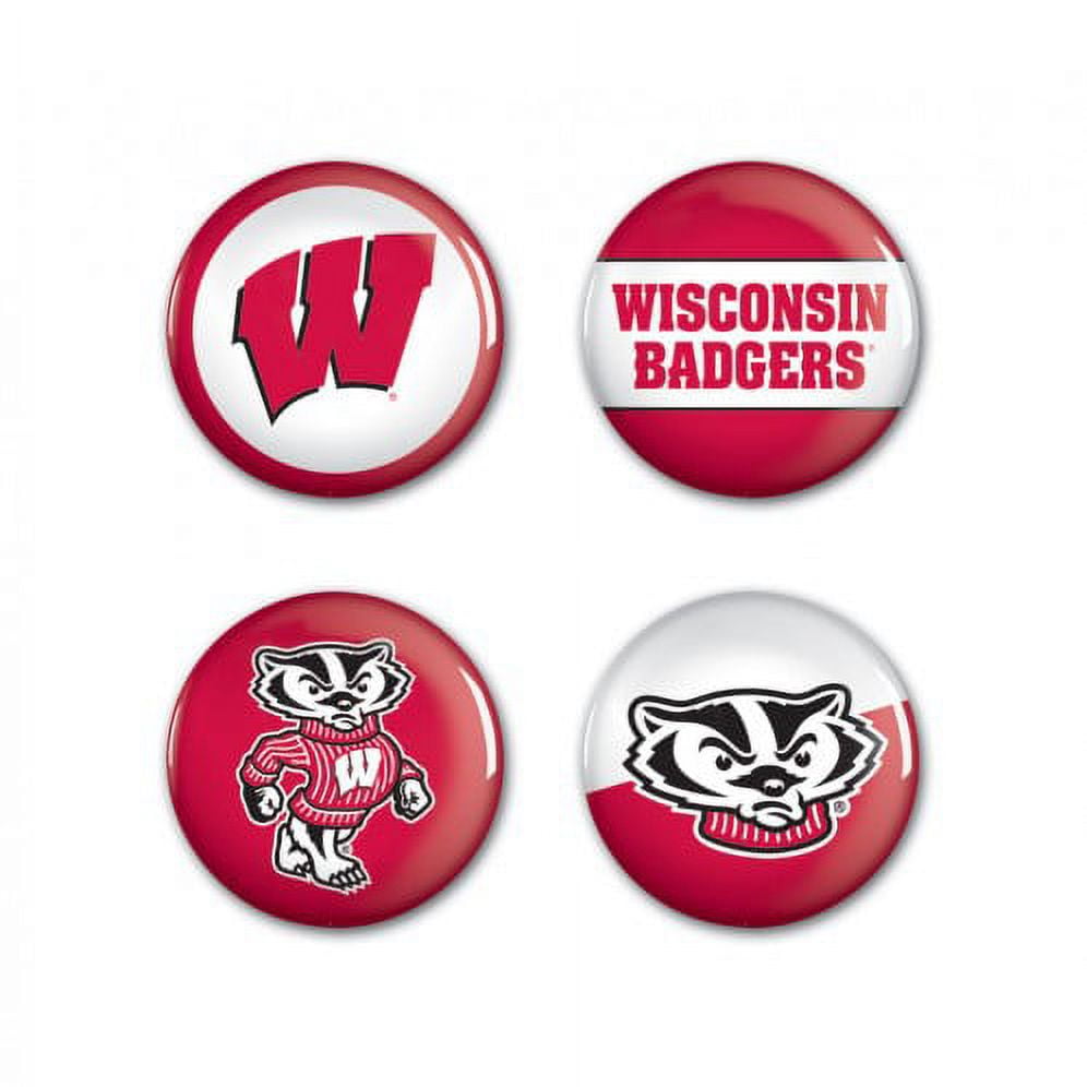 NCAA Wisconsin Prime 4 Pack 1.25" Buttons - Walmart.com