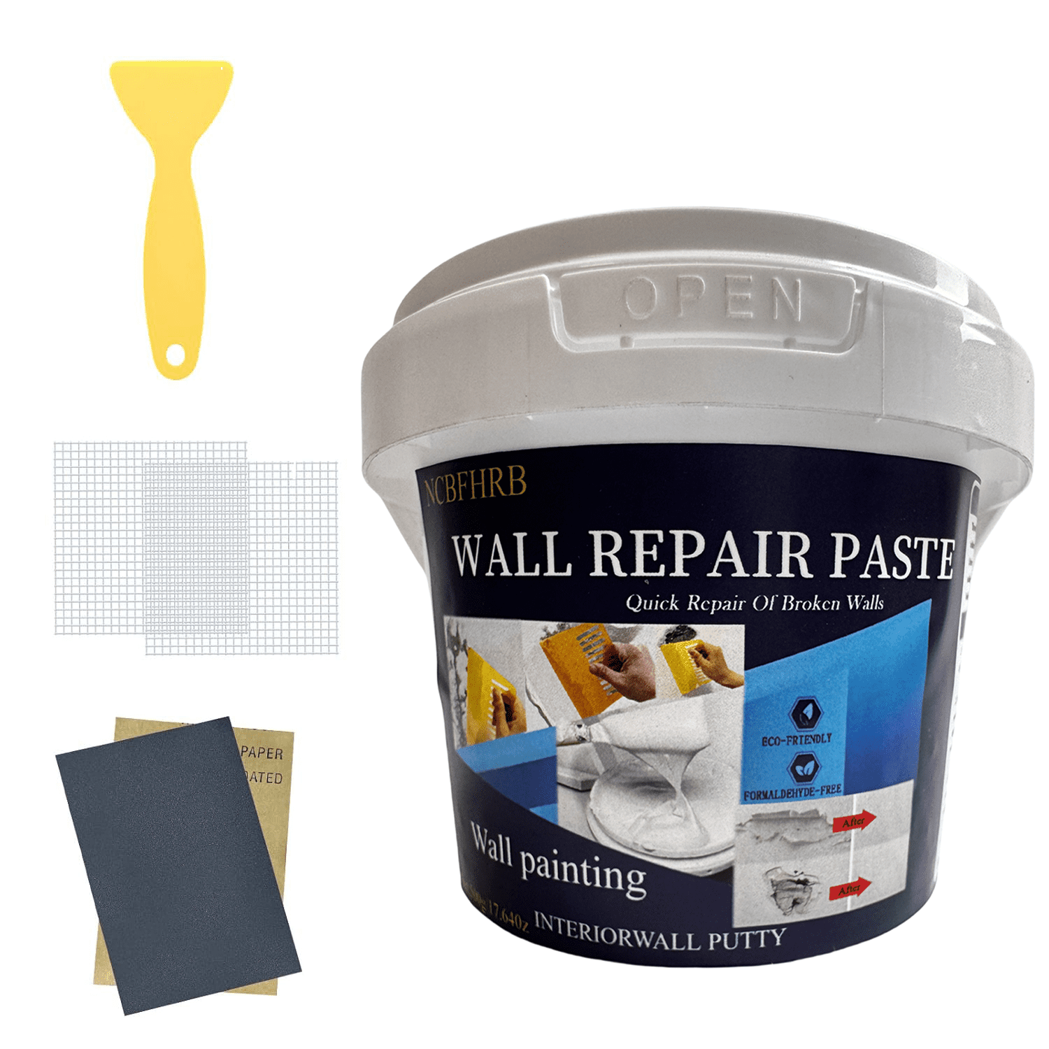 NCBFHRB Drywall Patch Repair Kit, 18 Oz Spackle Wall Repair Paste with ...