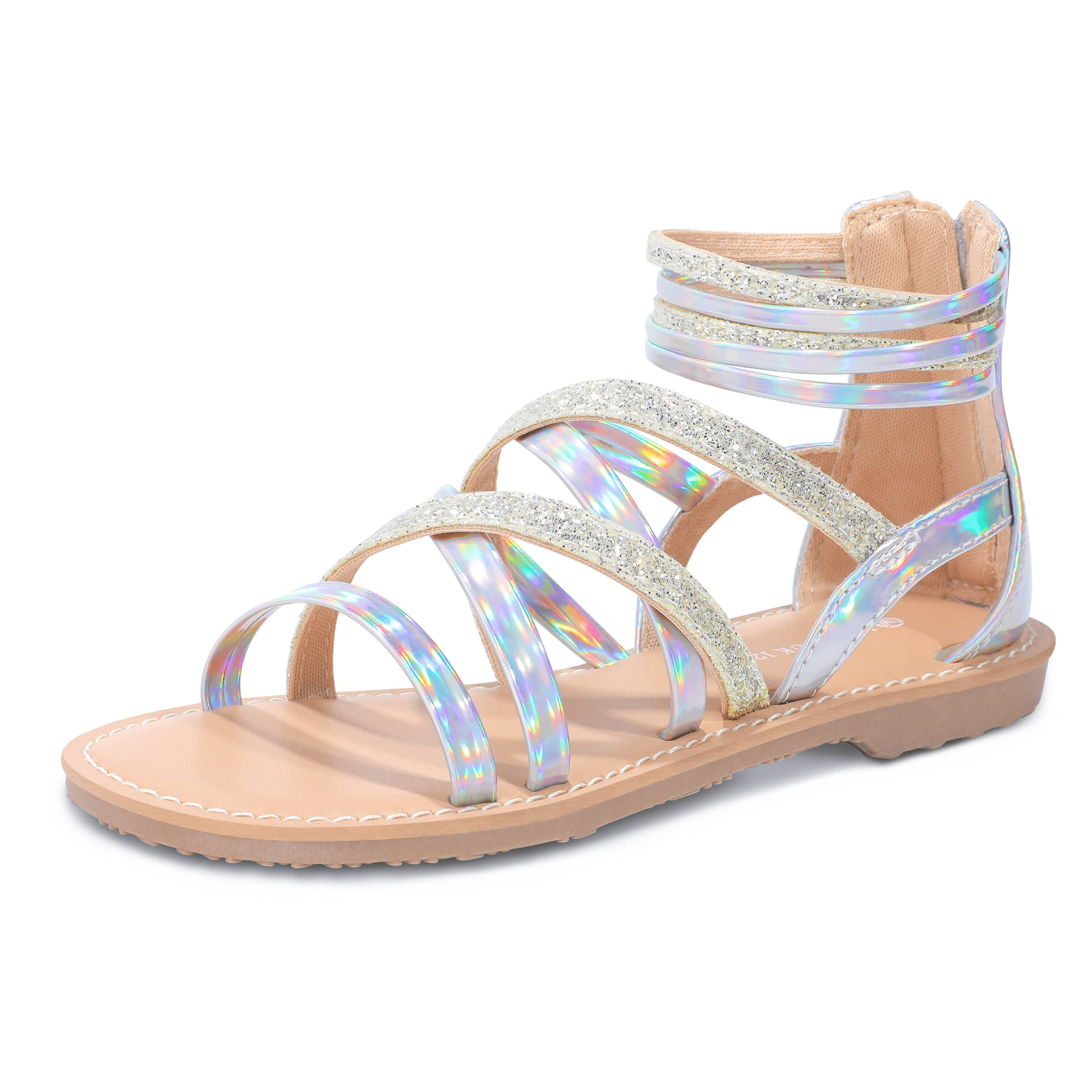 NCCB Girls Gladiator Sandals Cute Open Toe Breathable Summer Strappy ...