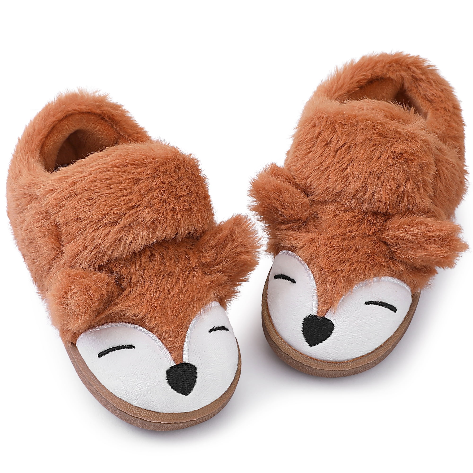 NCCB Boys Girls Slippers Plush Fleece House Slippers Anti-slip Memory Foam Slippers for Kids 11 ...