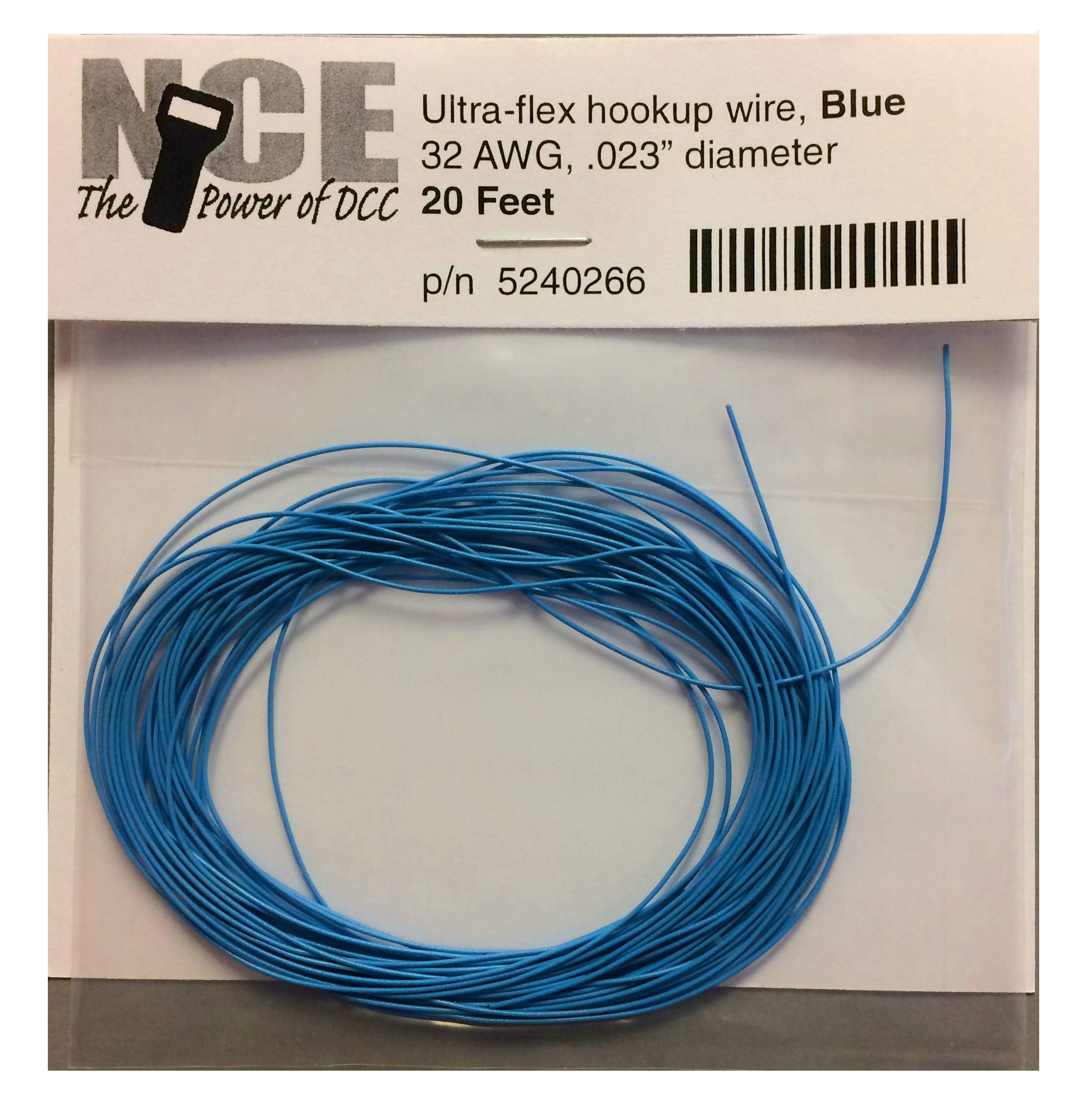 NCE 20' Strand Ultra FlexWire 32AWG, Blue - Walmart.com