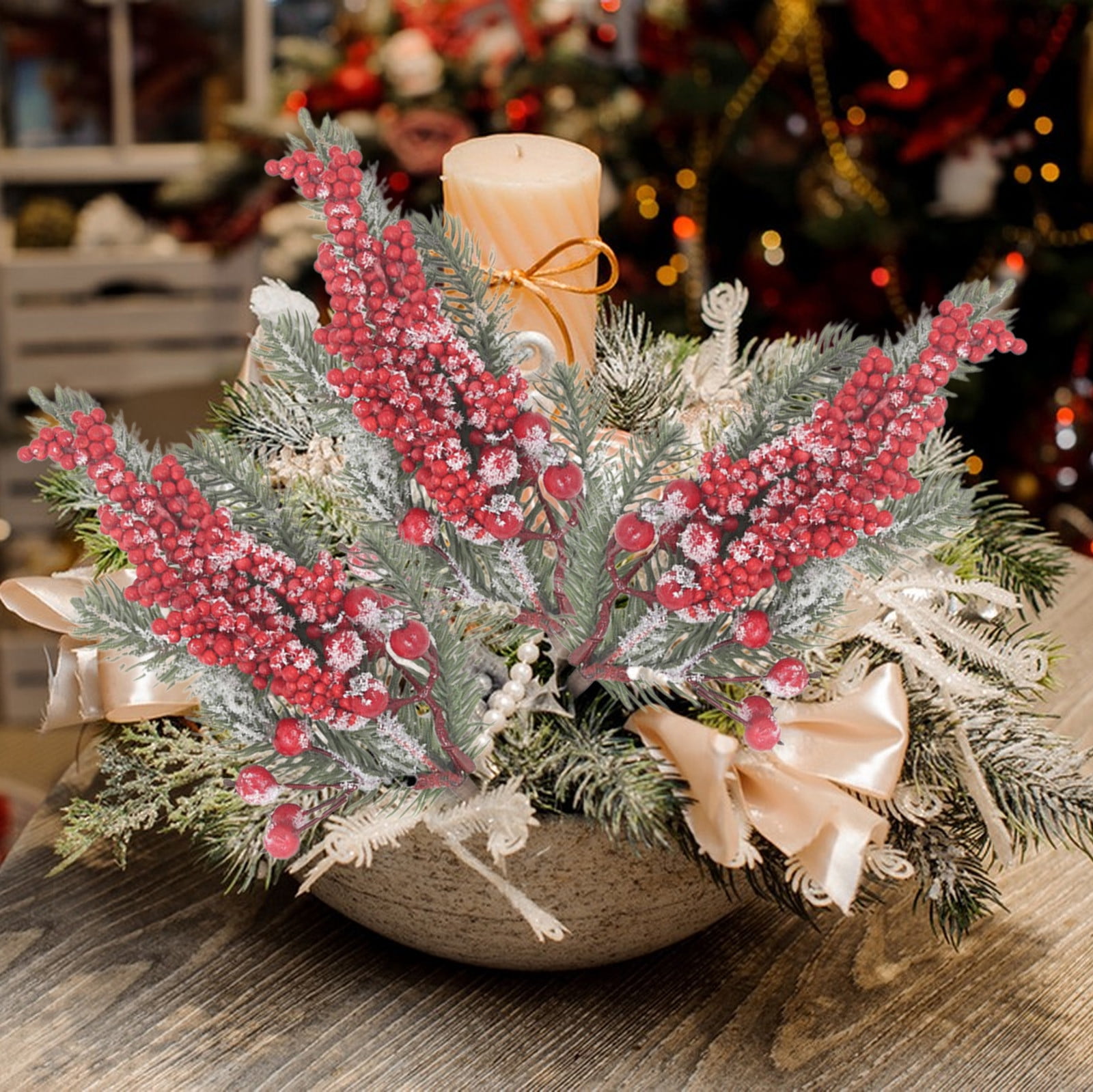 NCHKUN 25cm Plastic Christmas Needle Cuttings for Holiday Decorating ...