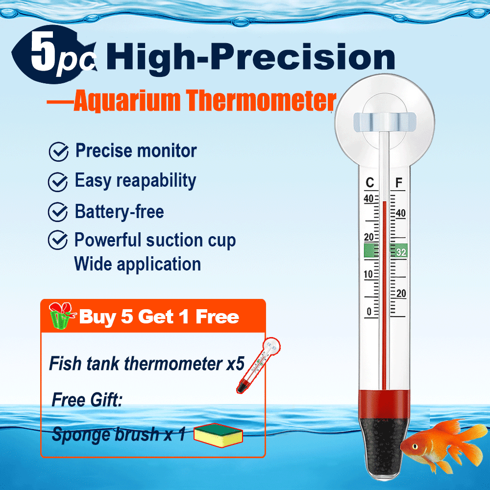 NCHKUN 5pc Submersible Thermometer Aquarium Digital Temperature Gauge ...