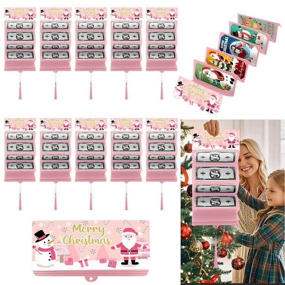 NCHKUN Christmas Surprise Party Red Envelope Money Box with 10 Card ...