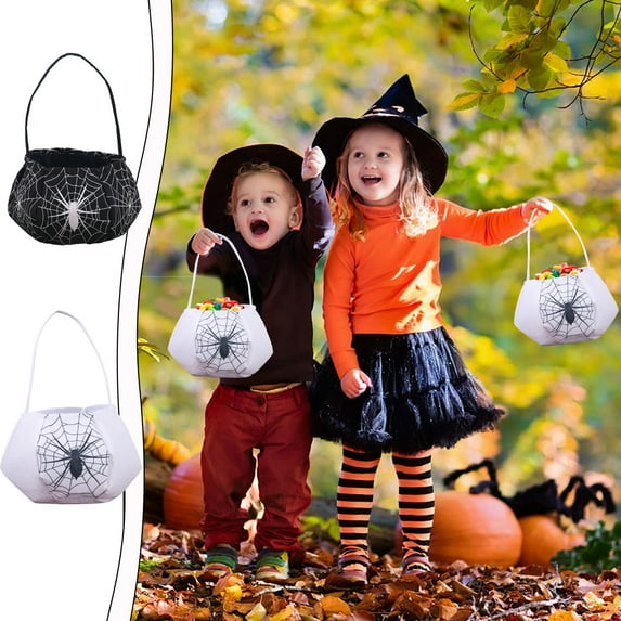 NCHKUN Reusable Halloween Candy Bag Pumpkin Ghost Face Design Non-Woven ...