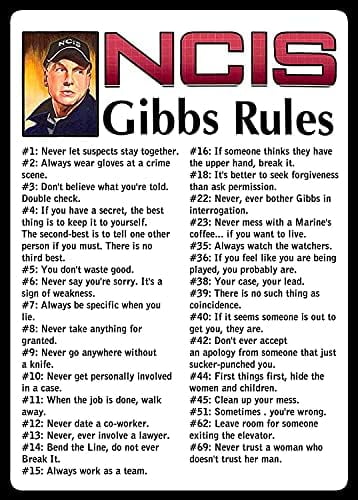 NCIS Gibbs Rules Metal Signs 8x12 Inch - Walmart.com