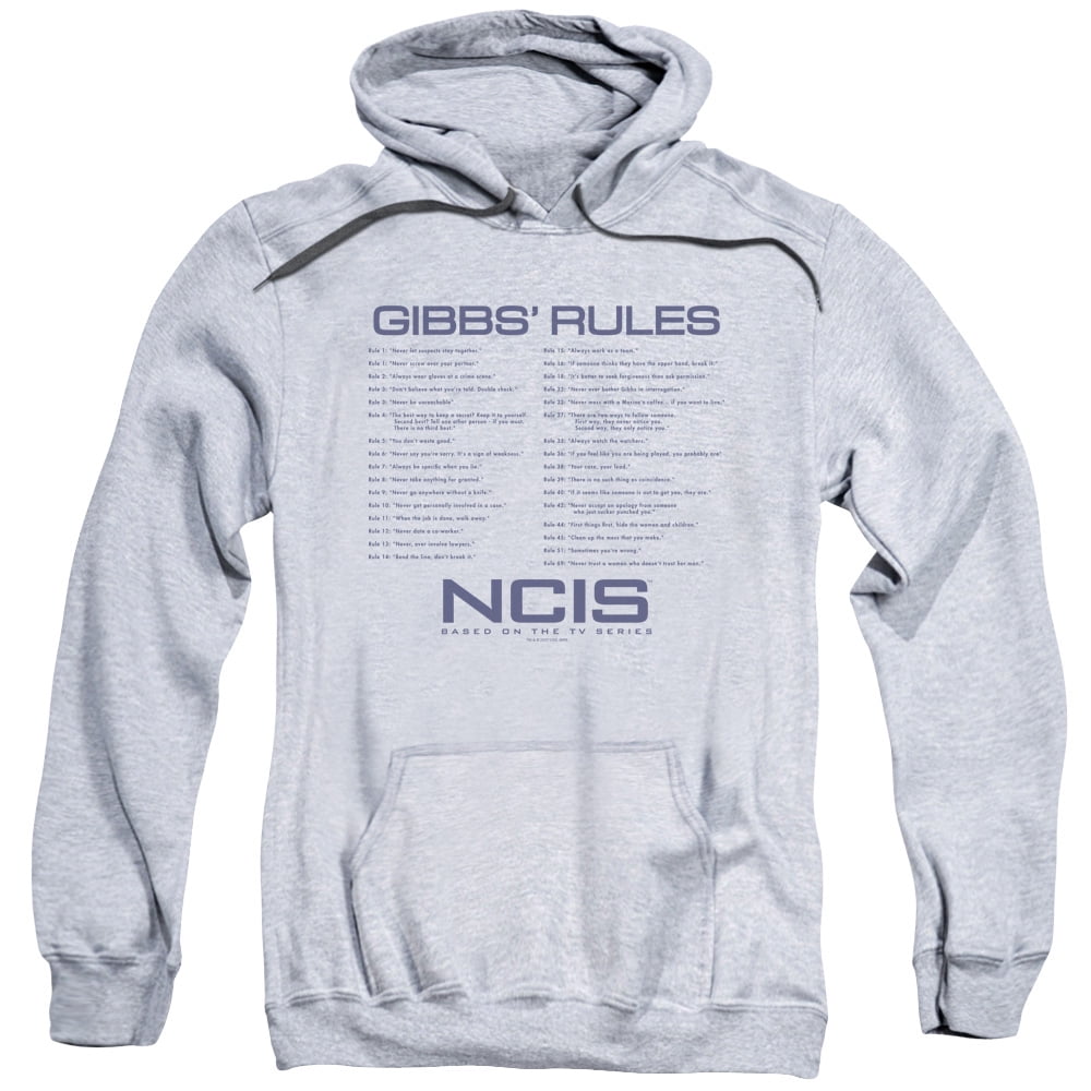 NCIS Men's Gibbs Rules Hooded Sweatshirt XX-Large Grey - Walmart ...