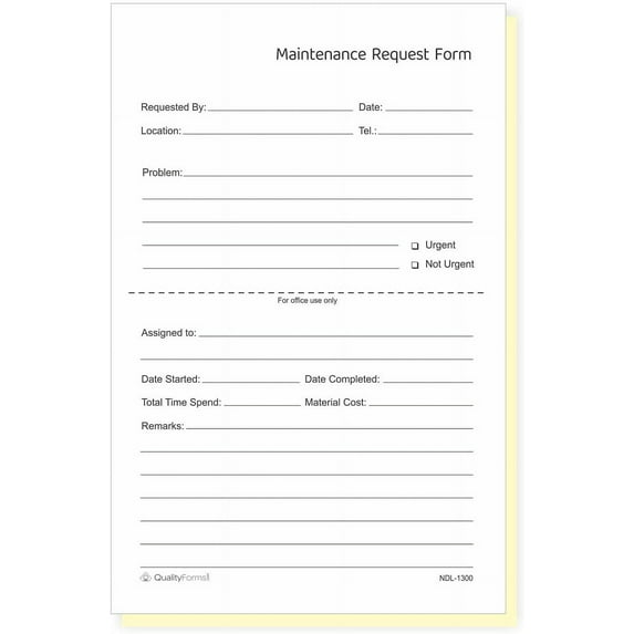 NCR Carbonless Maintenance Request Forms 2 Part, 100 Sets - Walmart.com