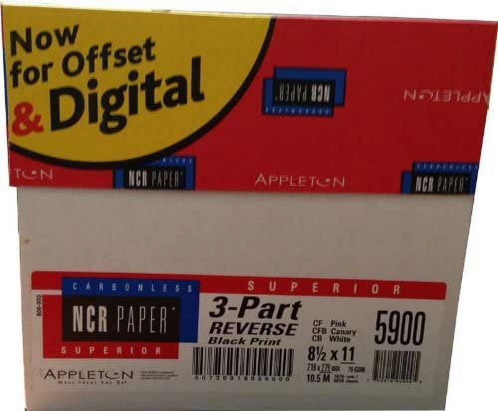NCR Carbonless Paper Reverse 3 Part 10 Reams 5010 Sheets 1 Case ...