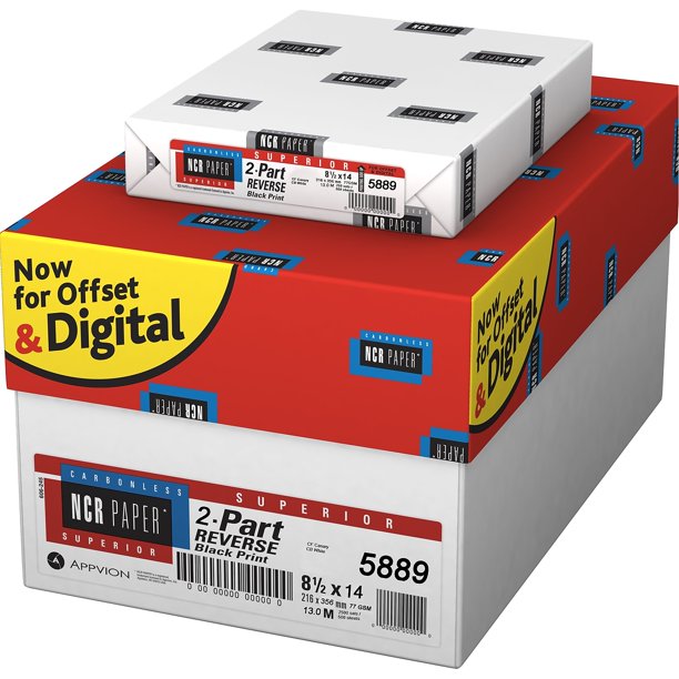 NCR Xeroform Inkjet Printer Paper 8.5 x 14 inch White & Canary 2500 ...