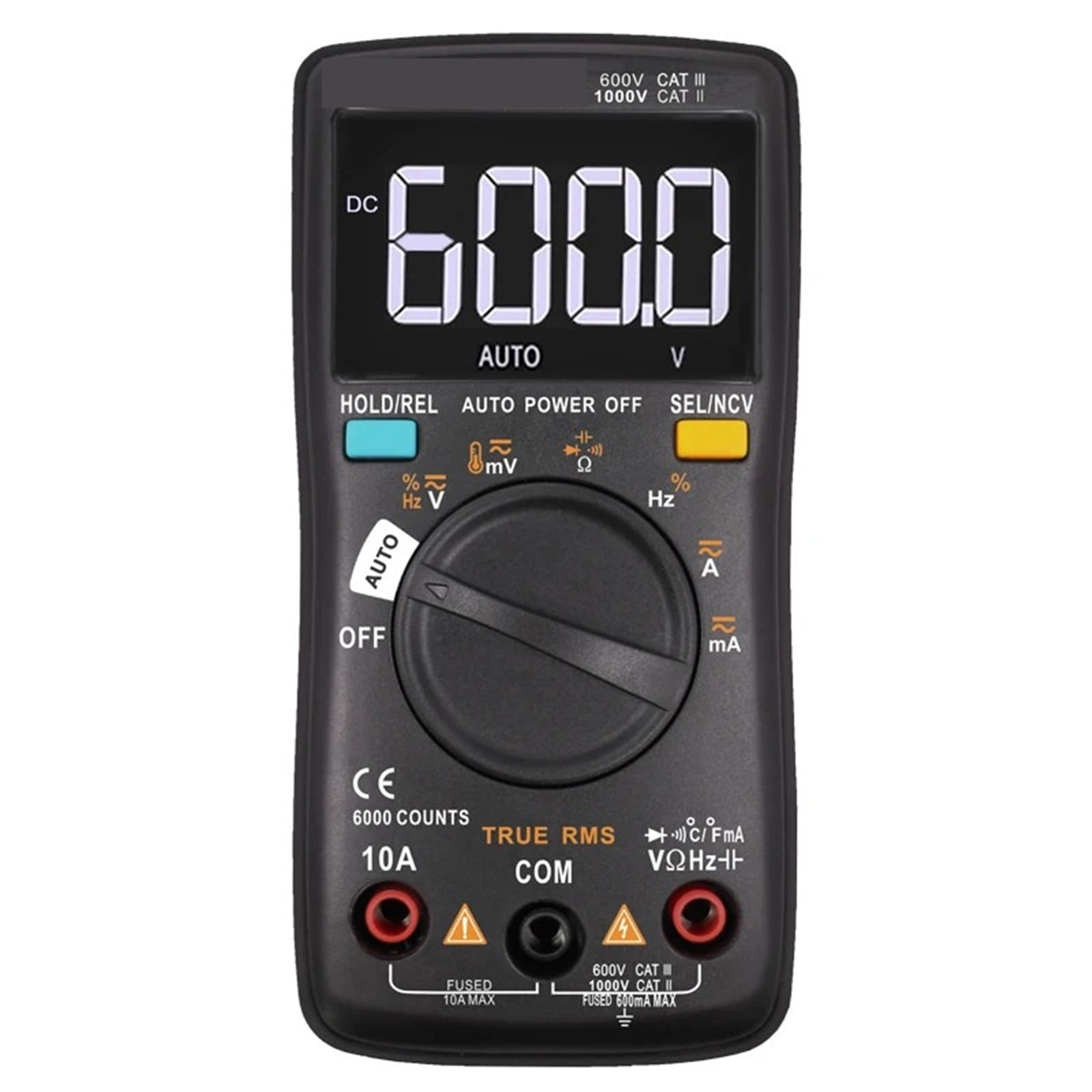 NCV Digital Multimeter 6000 Counts Backlight Atuo Ranging AC/DC Ammeter ...