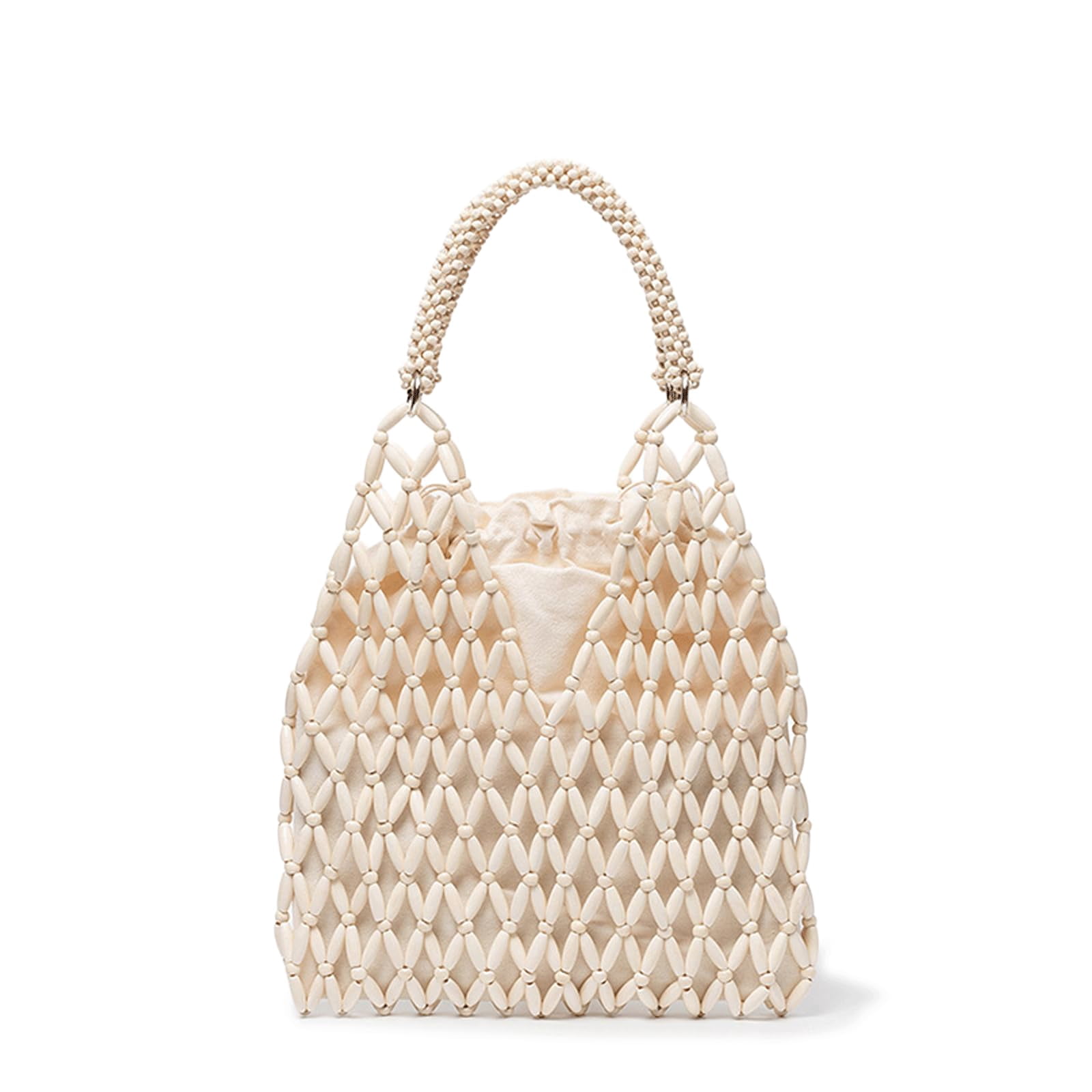 NCY Beaded Bag Bead Mesh Hobo Tote Purse for Woman Natural Texture ...