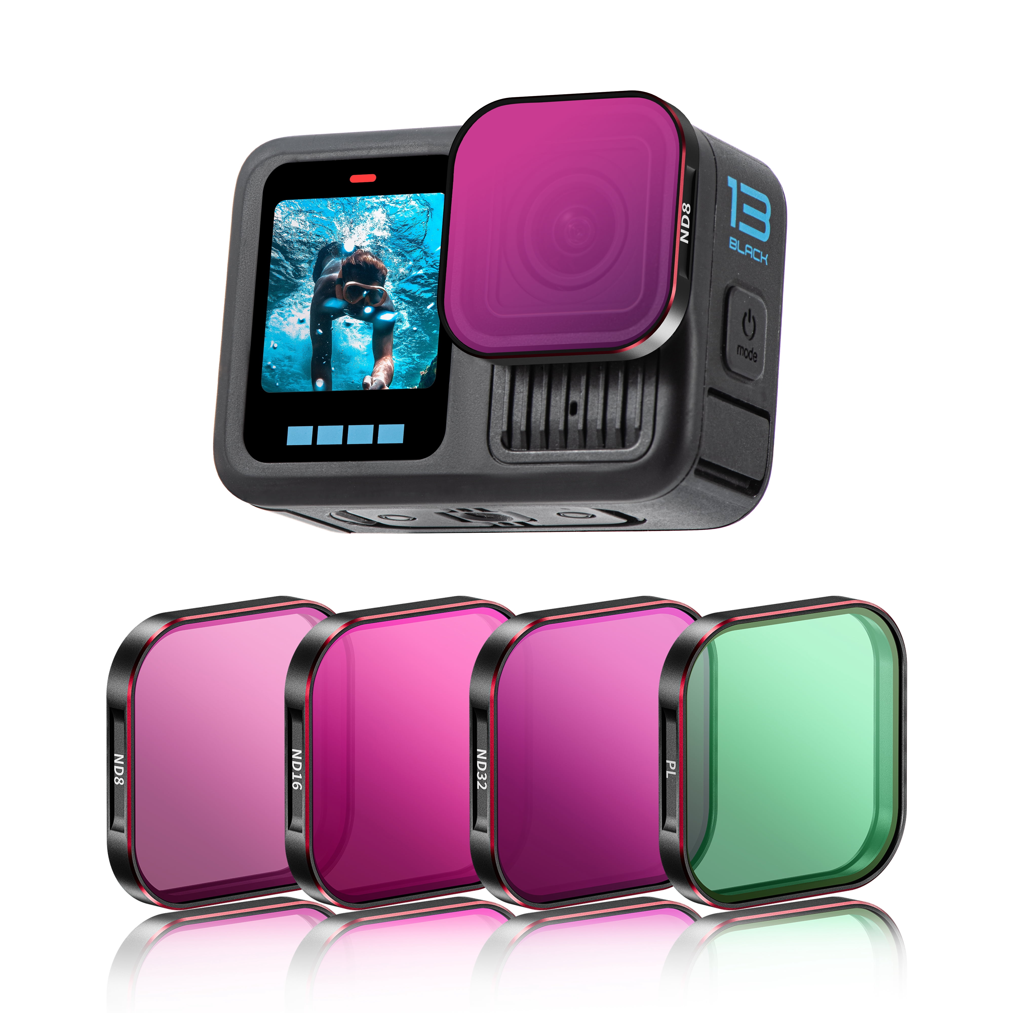 ND Filters Set for Gopro Hero 13 Camera 4 Pack ND8 ND16 ND32 CPL Quick ...