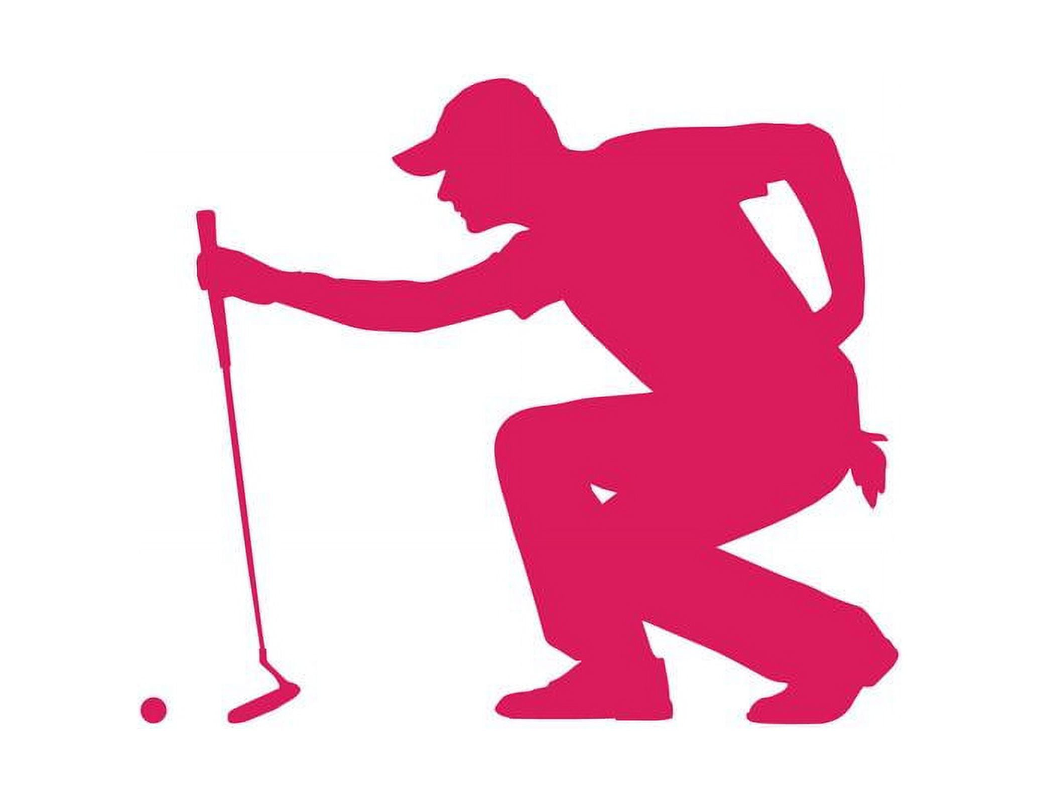 ND114HP Golfer Lining Up The Putt Decal Sticker | 5.5-Inches By 4.6 ...