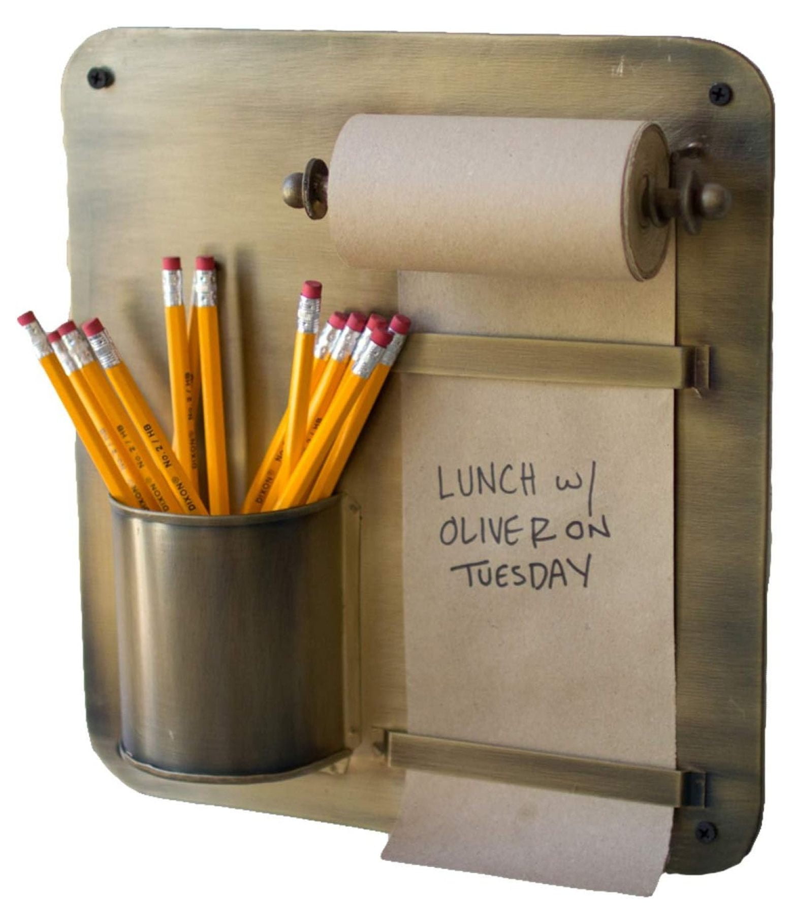 NDE1280 Note Roll with Wall Rack with Pencil Holder, Brown - Walmart.com