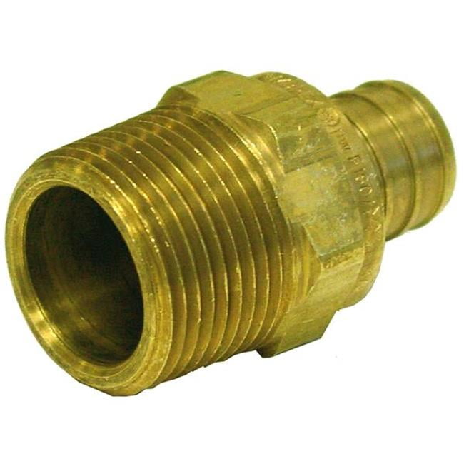 NDL Industries 0.75 x 0.5 in. Brass Pex x Male Pipe Thread Adapter ...