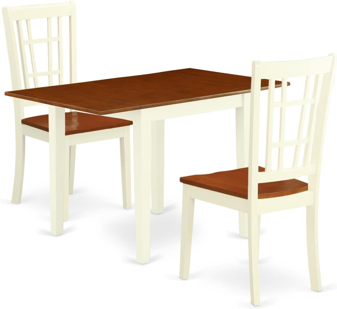 NDNI3--W Dinette Set for Small Spaces Contains a Rectangle Dining Table ...
