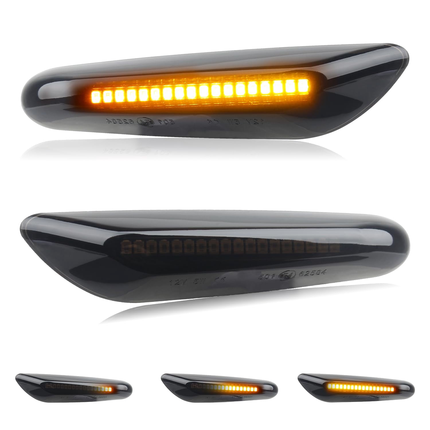 NDRUSH Sequential LED Side SSF20 Marker Turn Signal Lights Compatible ...