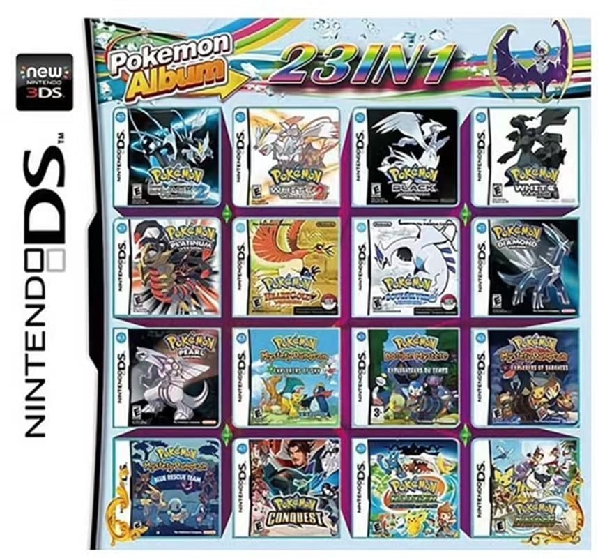 NDS 2DS 3DS XL Pokem 23 in 1 Multi Cart Super Combo w1.0 Video Games Cartridge Card US Version ...