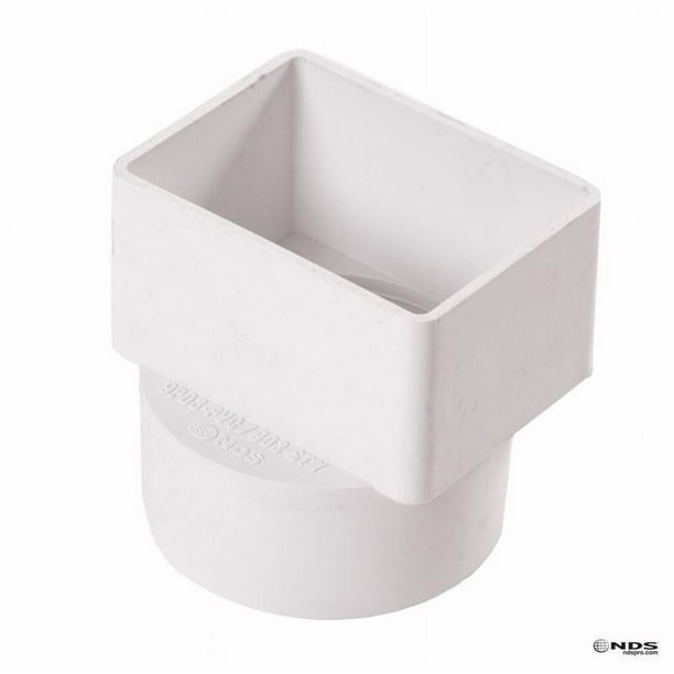 NDS Schedule 35 3 in. Hub each Female PVC Flush Downspout Adapter 1 pk ...